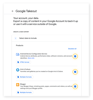 Download Your Google Data with Google Takeout