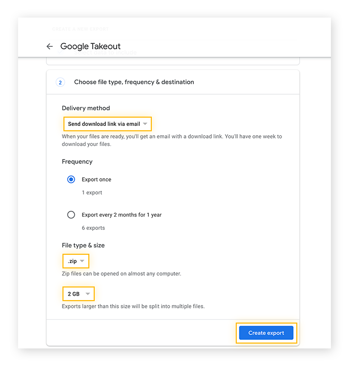 Download Your Google Data with Google Takeout
