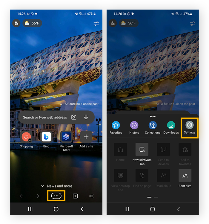 So leeren Sie den Cache in Microsoft Edge