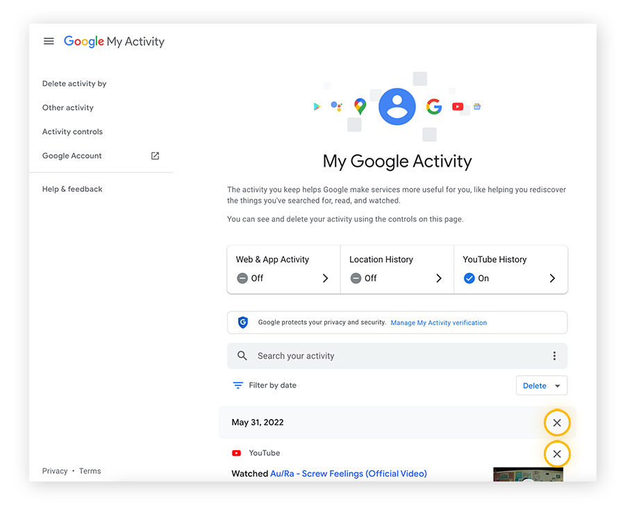 Effacer votre historique de recherche et de navigation
