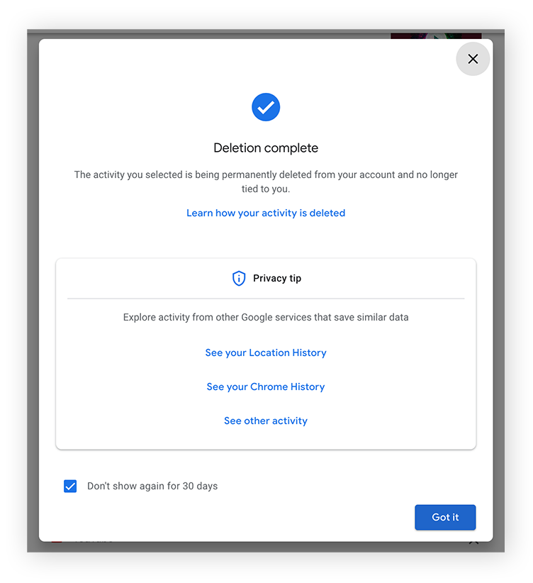 Effacer votre historique de recherche et de navigation