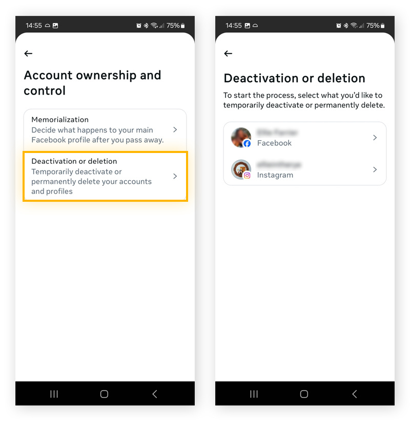 Delete or Deactivate Your Facebook on a Browser or Phone