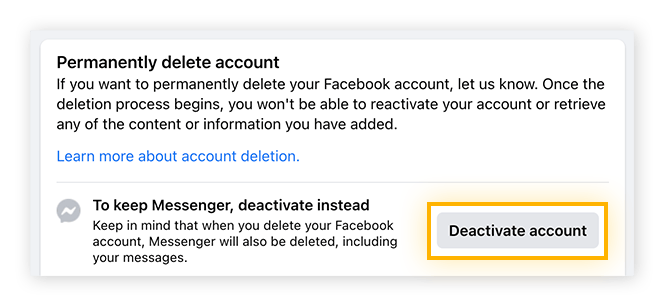 Delete or Deactivate Your Facebook on a Browser or Phone