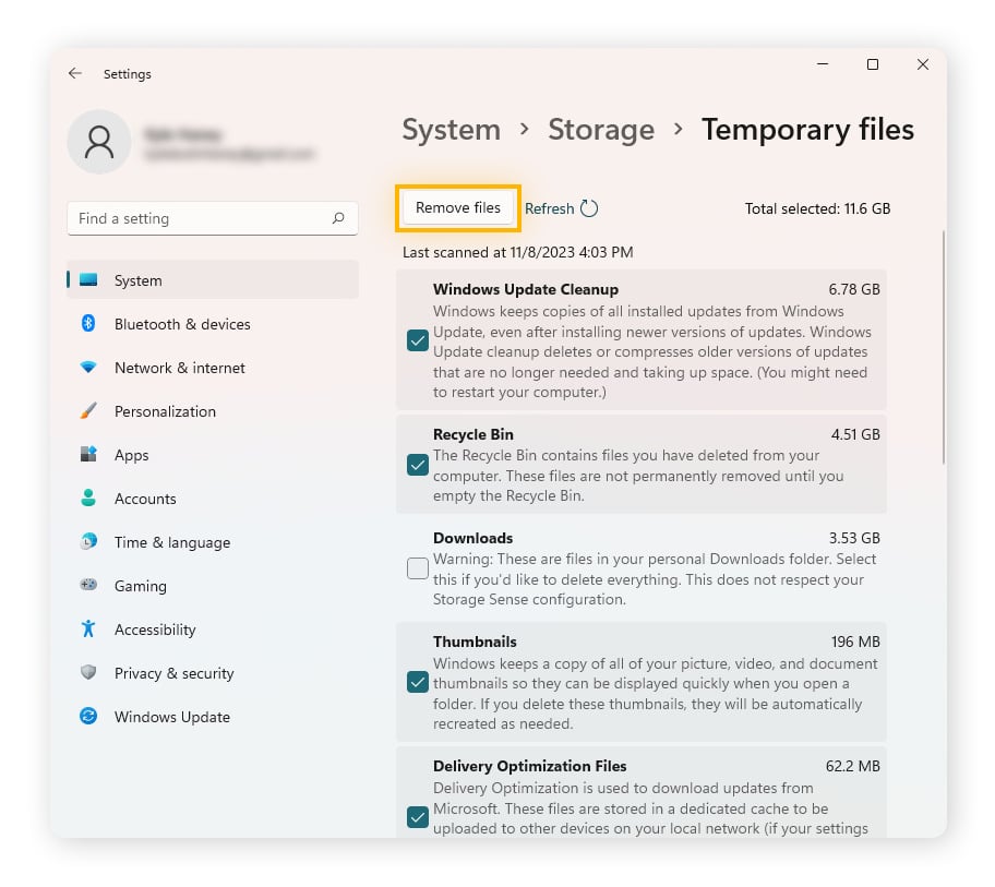 Come eliminare i file temporanei dal PC Windows
