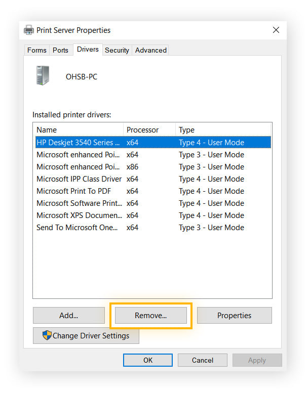 Corriger l’erreur de pilote indisponible sur une imprimante